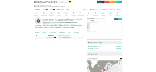 Report Urlscan Hacker Web Security