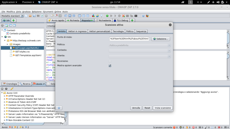 Ispezione Manuale Con Owasp Zap Hacker Web Security
