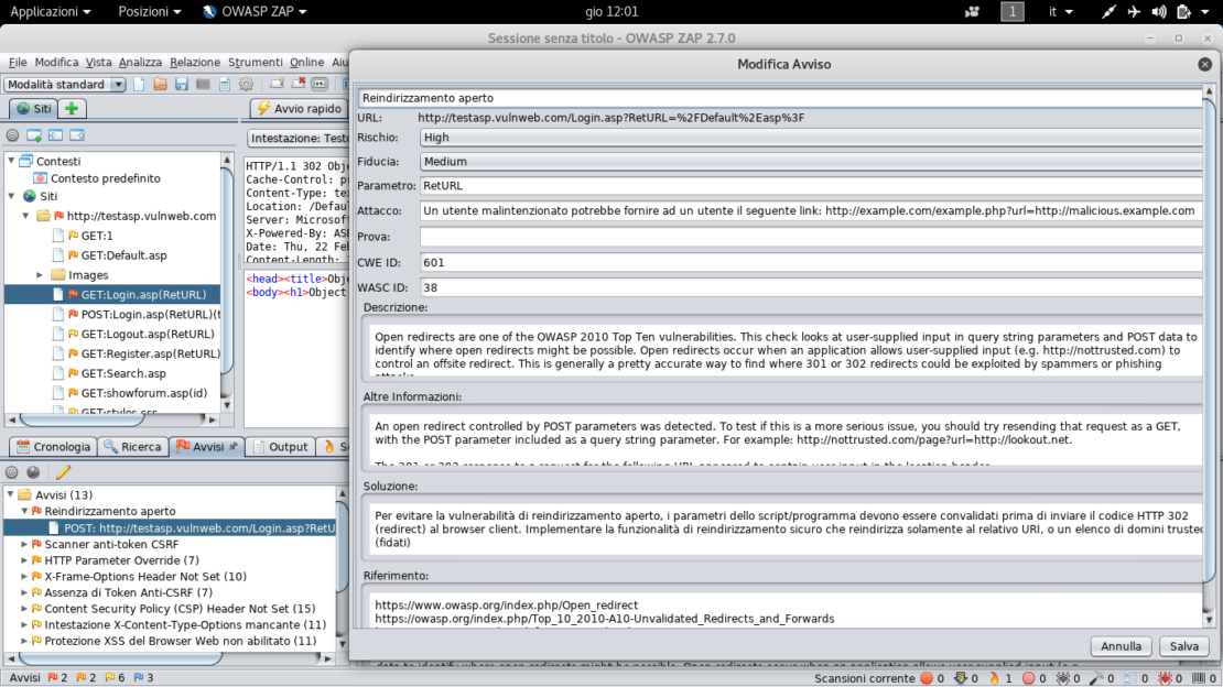 Ispezione Manuale Con Owasp Zap Hacker Web Security